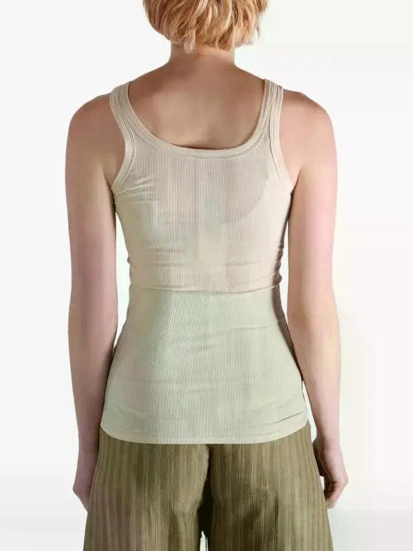 BASERANGE Heart-detail Ribbed Tank Top - Neutrals