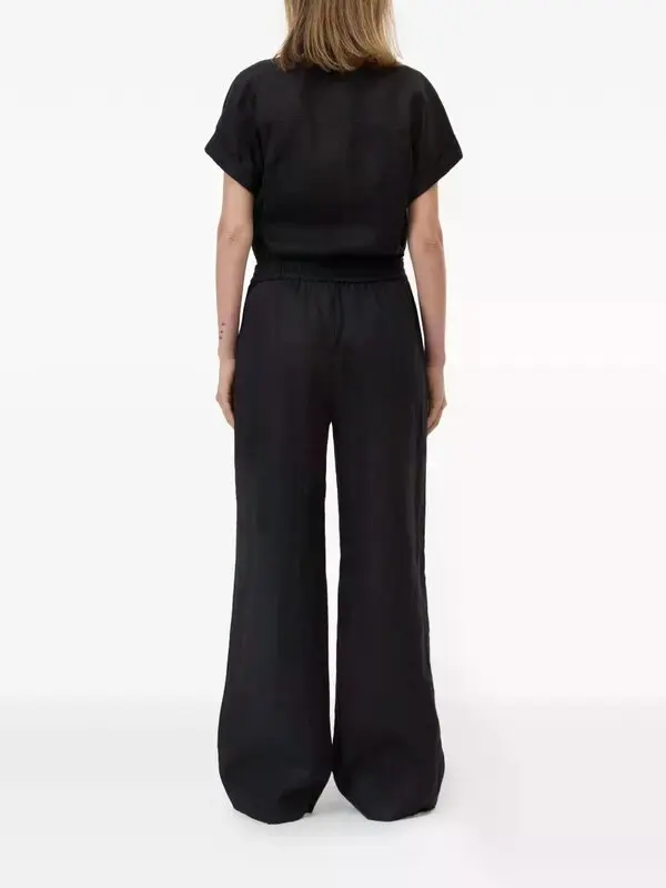 Closed Elasticated-waistband Trousers - Black