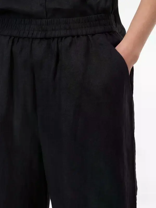 Closed Elasticated-waistband Trousers - Black