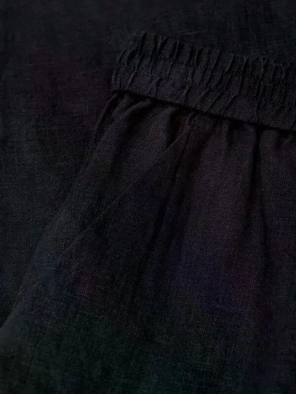 Closed Elasticated-waistband Trousers - Black