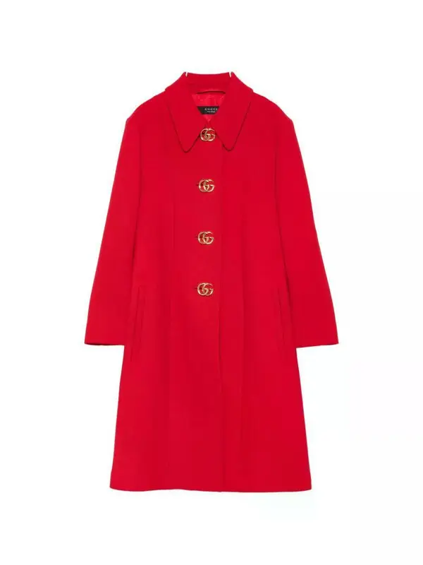 Gucci Logo Button Wool Coat