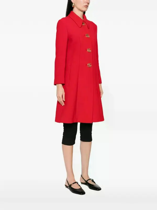 Gucci Logo Button Wool Coat