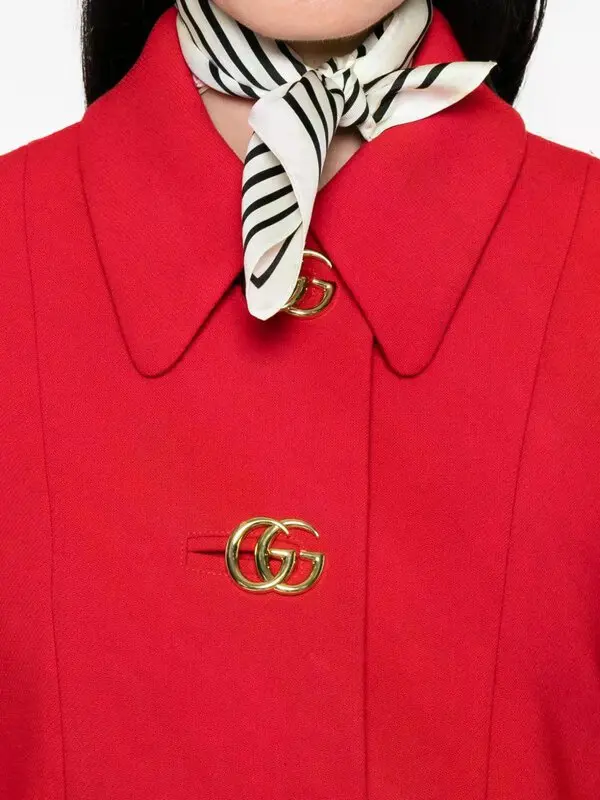 Gucci Logo Button Wool Coat