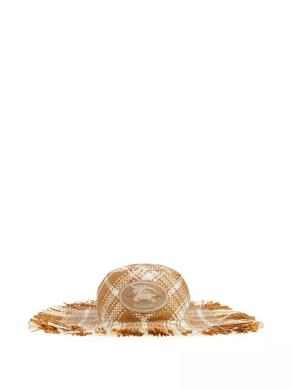 Burberry Knight Stamp Fringe Sun Hat - Neutrals