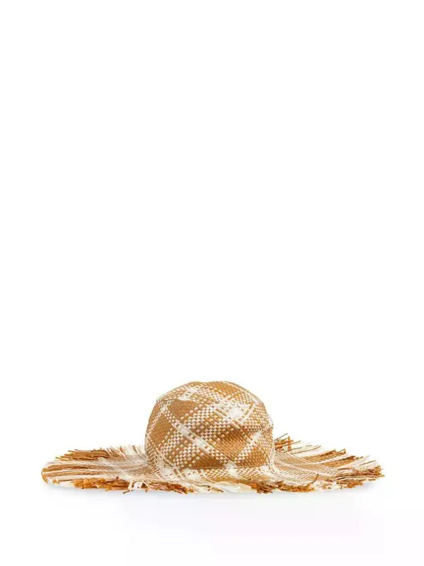 Burberry Knight Stamp Fringed Sun Hat - Neutrals
