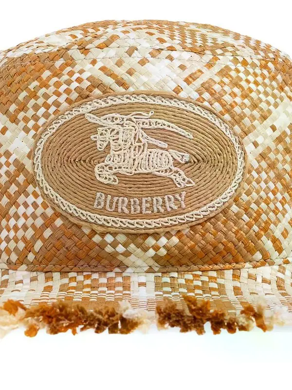 Burberry Knight Stamp Fringed Sun Hat - Neutrals