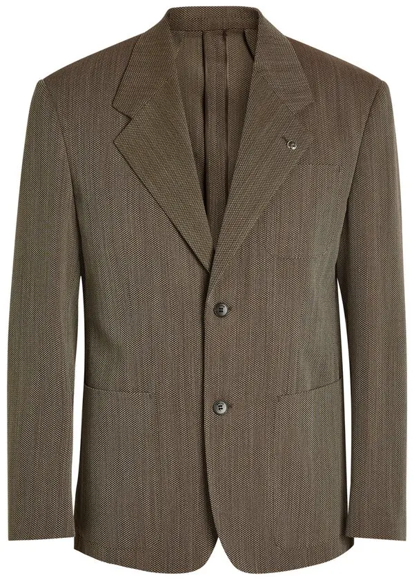 Versace Herringbone Wool Blazer