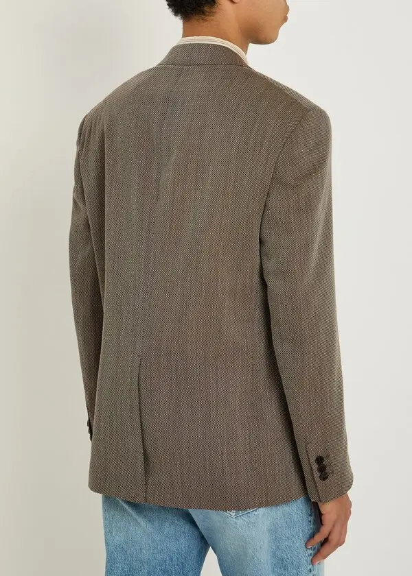 Versace Herringbone Wool Blazer