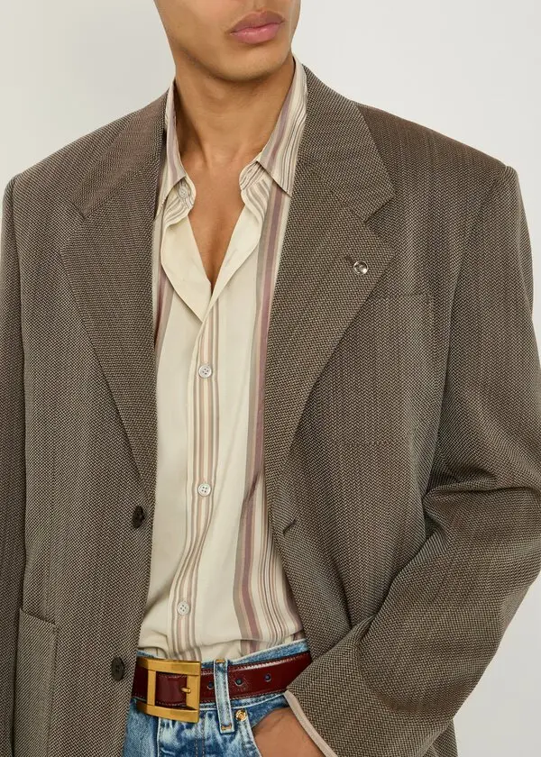 Versace Herringbone Wool Blazer