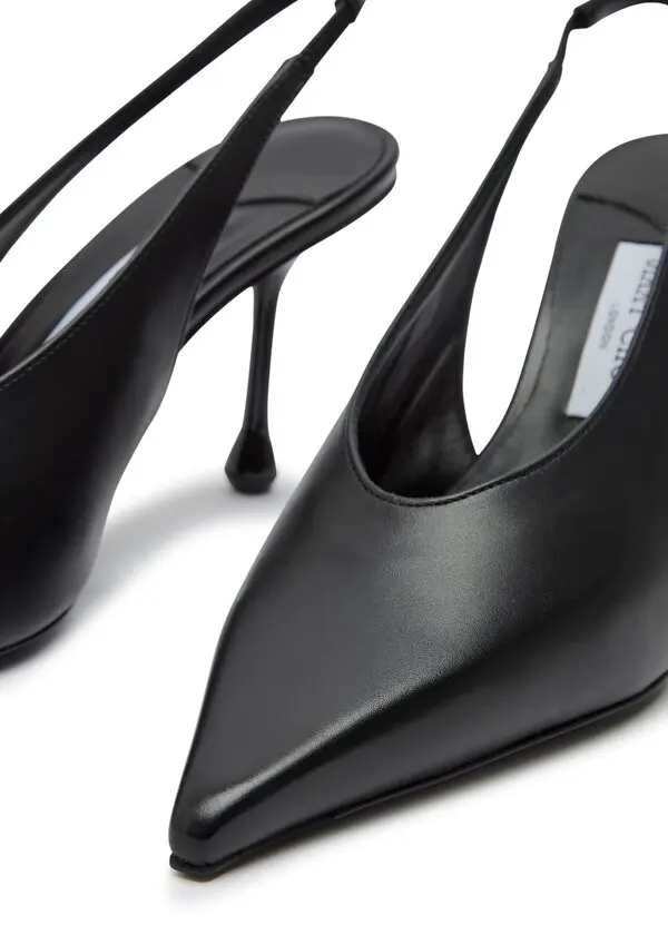 JIMMY CHOO Isa 80 Leather Slingback Pumps - Black