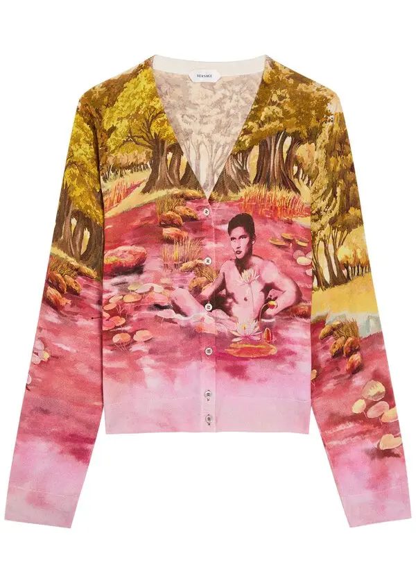Versace Printed Silk Cardigan - Multicoloured