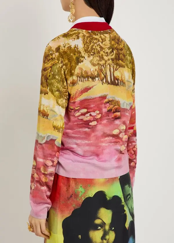 Versace Printed Silk Cardigan - Multicoloured