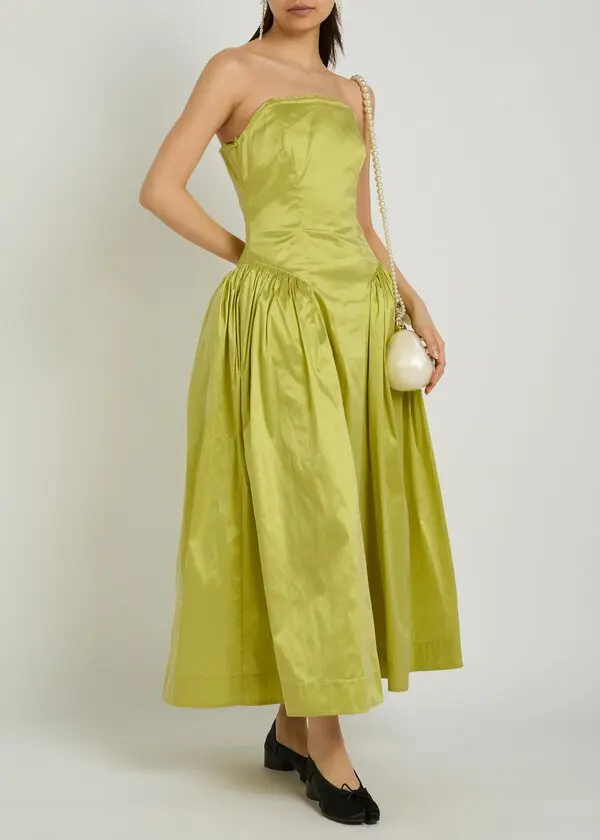 simone rocha green dress Strapless Taffeta Midi Children's shoe stores in Midland