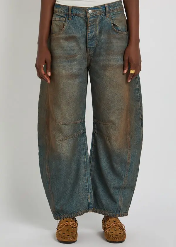 Free People Good Luck Barrel-leg Jeans