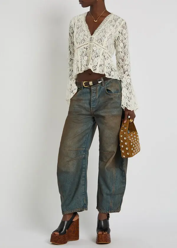 Free People Good Luck Barrel-leg Jeans