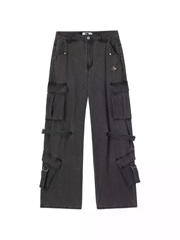 Izzue Logo-detail Cargo Jeans - Grey
