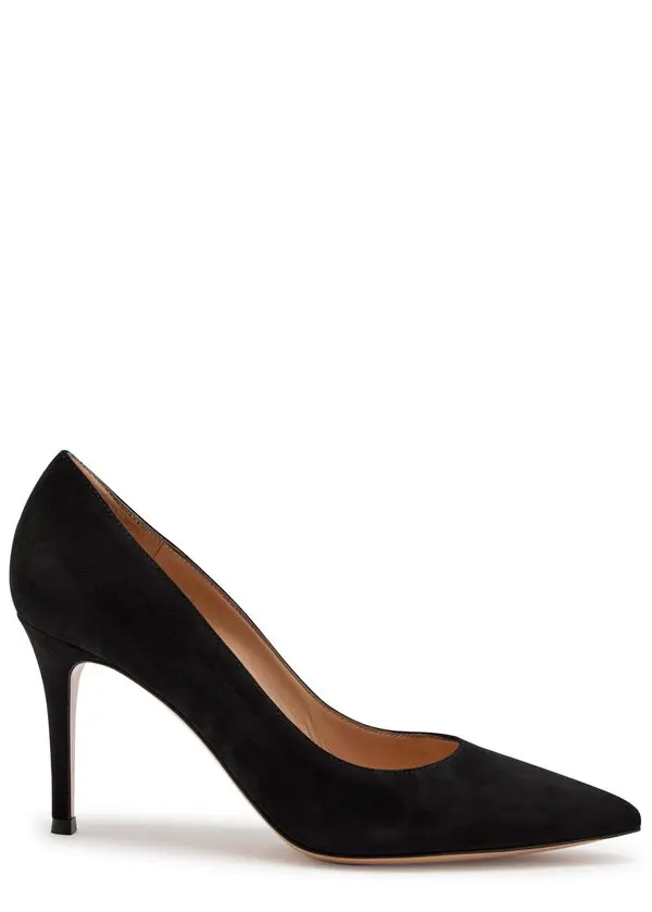GIANVITO ROSSI Camoscio 85 Suede Pumps - Black