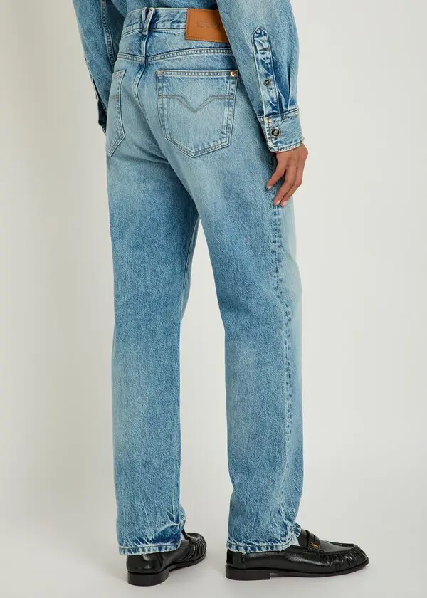 Versace Straight-leg Denim Jeans - Light Blue