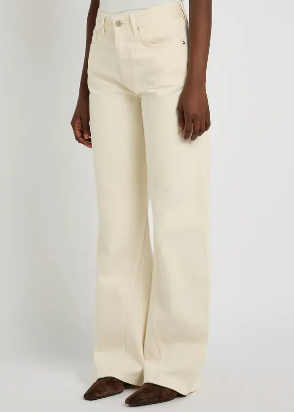 ANINE BING Brie Wide-leg Jeans - Cream