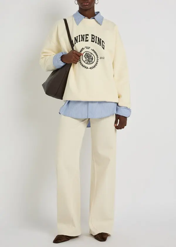 ANINE BING Brie Wide-leg Jeans - Cream
