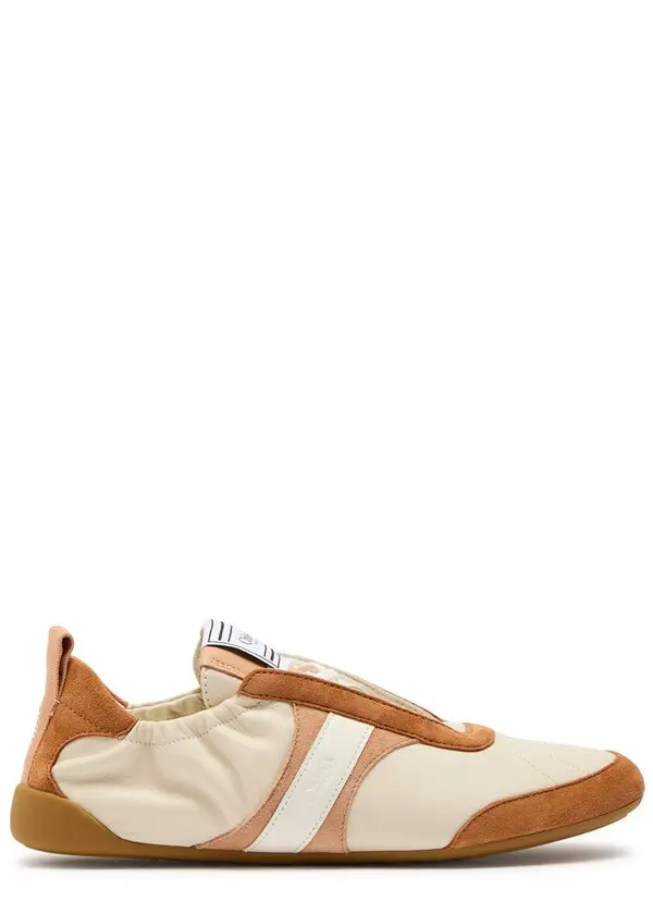 Chloé Kick Panelled Leather Sneakers - Brown