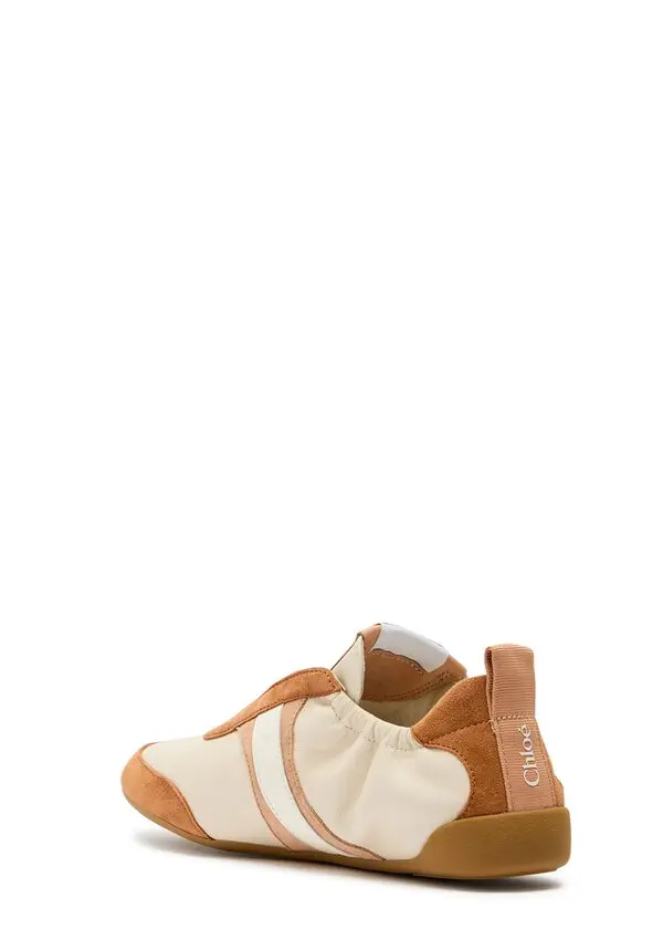 Chloé Panelled Leather Sneakers - Brown