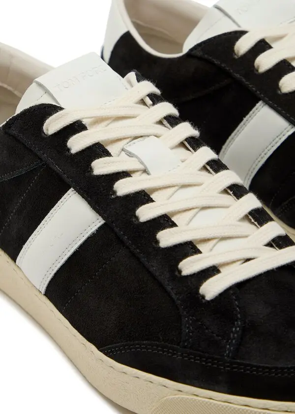 TOM FORD Panelled Leather And Suede Sneakers - Black