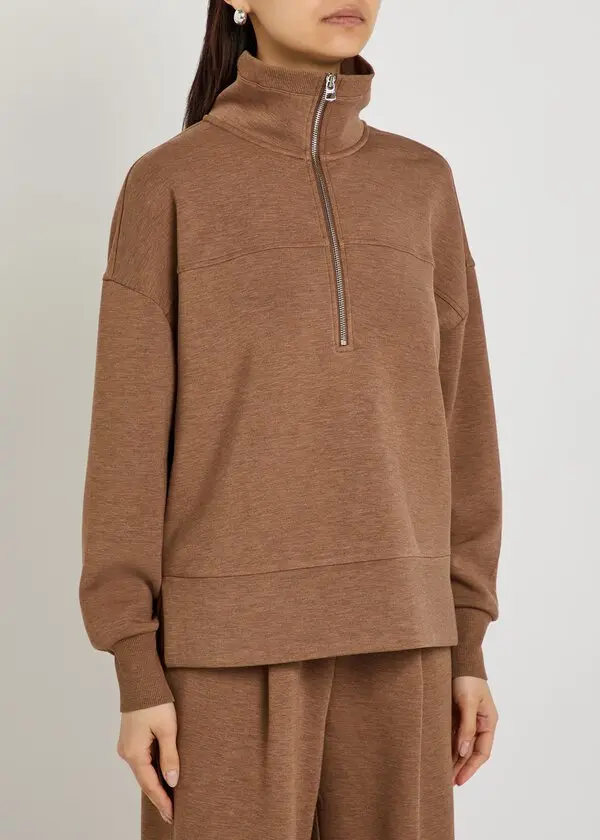 Varley Kayleigh Half-zip Sweatshirt - Brown
