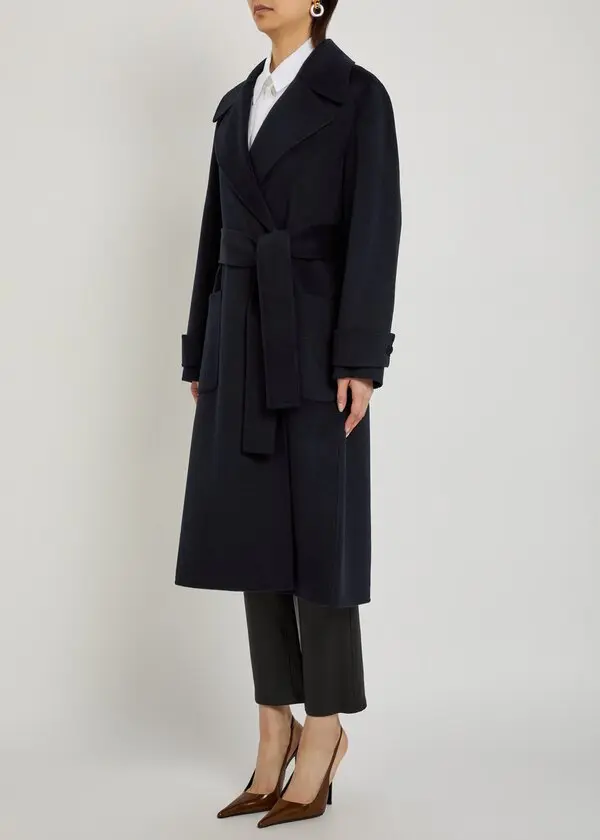 JOSEPH Arlina Double-breasted Wool And Cashmere-blend Coat - Navy