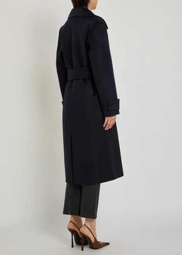 JOSEPH Arlina Double-breasted Wool And Cashmere-blend Coat - Navy