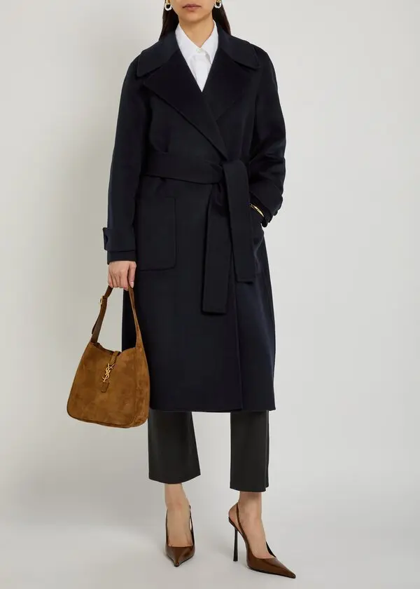JOSEPH Arlina Double-breasted Wool And Cashmere-blend Coat - Navy