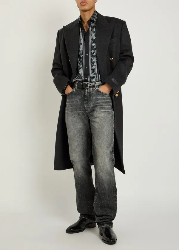 Versace Logo Print Shirt - Dark Grey