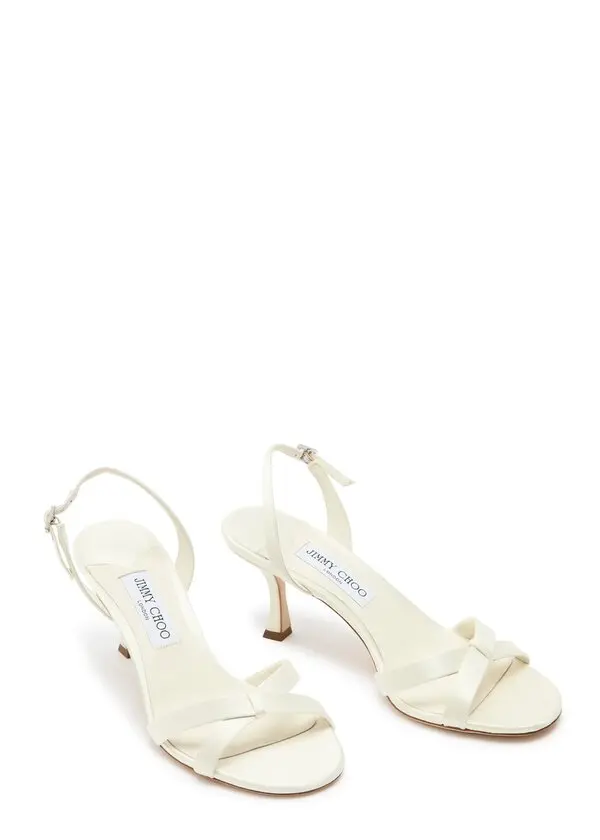 JIMMY CHOO Elsy 70 Satin Sandals - White