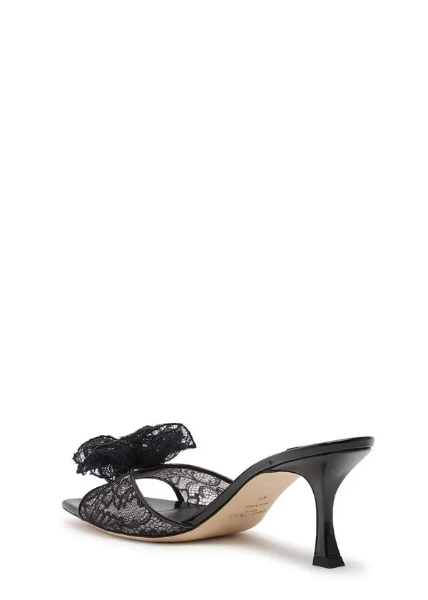 JIMMY CHOO Skye Corsage 70 Floral-appliquéd Lace Mules