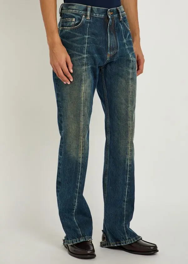 Versace Straight-leg Distressed Jeans
