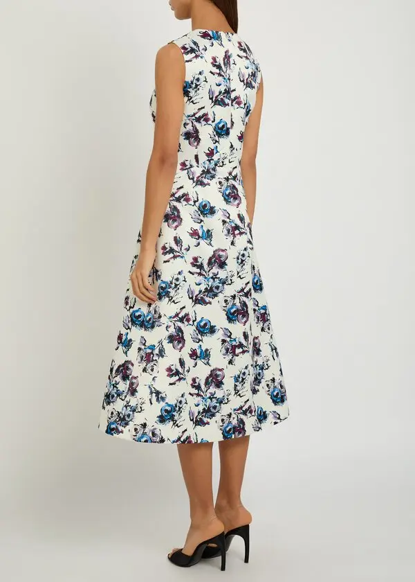 EMILIA WICKSTEAD Rumi Floral Satin Midi Dress