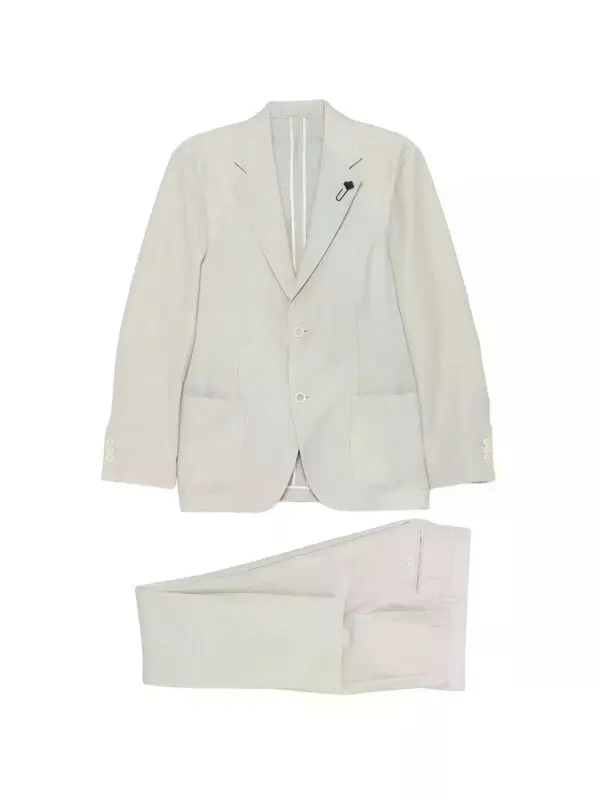 LARDINI Notched-lapel Single-breasted Suit - Neutrals