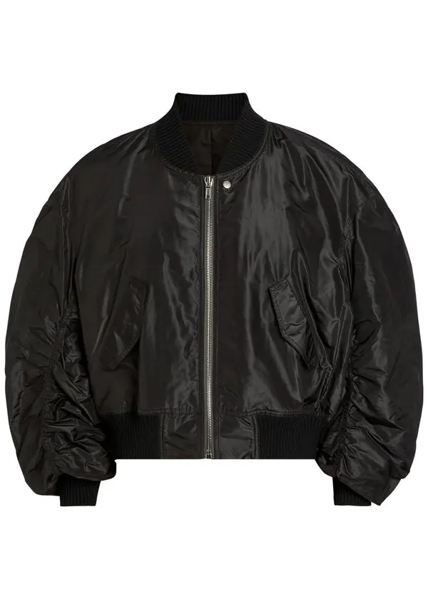 Rick Owens Silk Bomber Jacket - Black