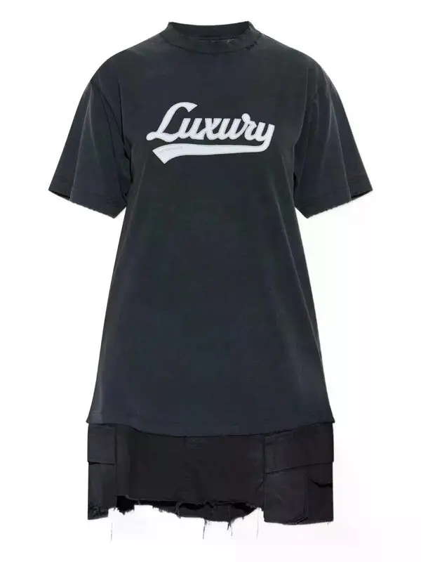 Balenciaga Logo-embroidered Layered Dress