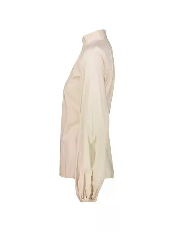 THELATEST Funnel-neck Balloon-sleeve Top - Neutrals