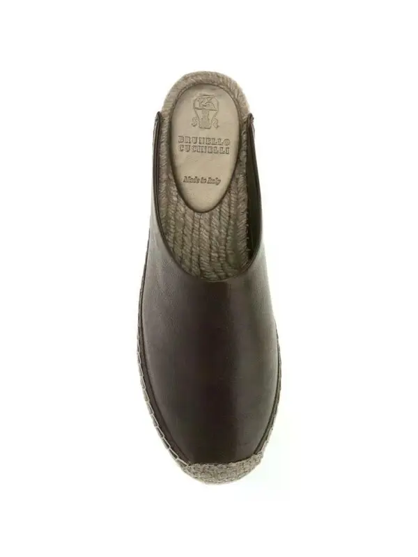 Brunello Cucinelli Leather Jute Espadrilles