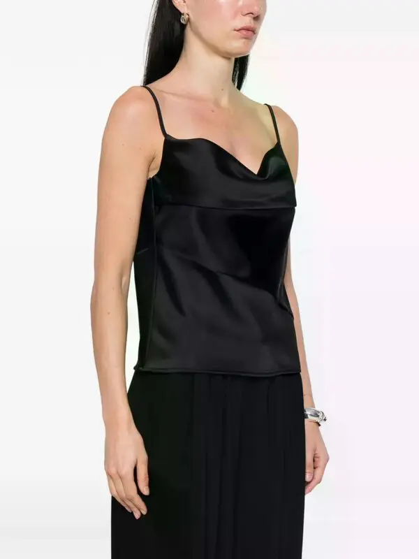 Imperial Cowl-neck Top - Black