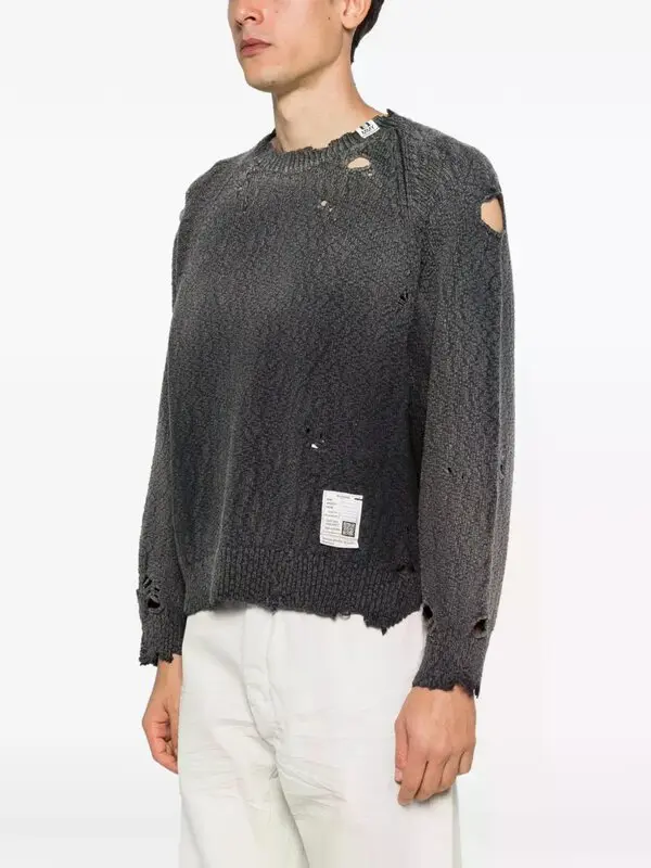 Mihara Yasuhiro Distressed Crew-neck Sweater