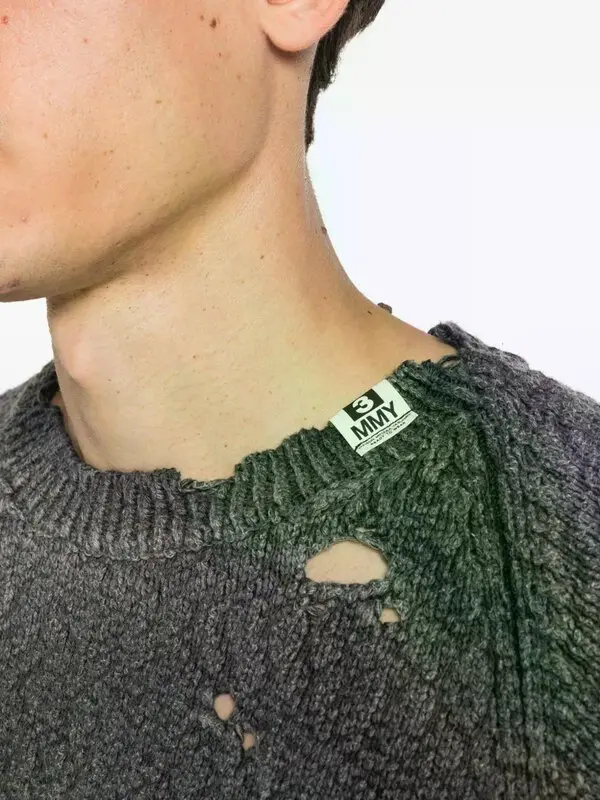 Mihara Yasuhiro Distressed Crew-neck Sweater