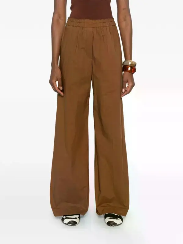 FORTE_FORTE Elasticated-waistband Trousers - Brown