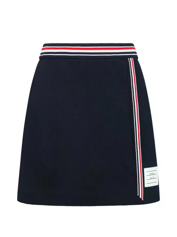 Thom Browne Pique Wrap Skirt With Rwb Trim