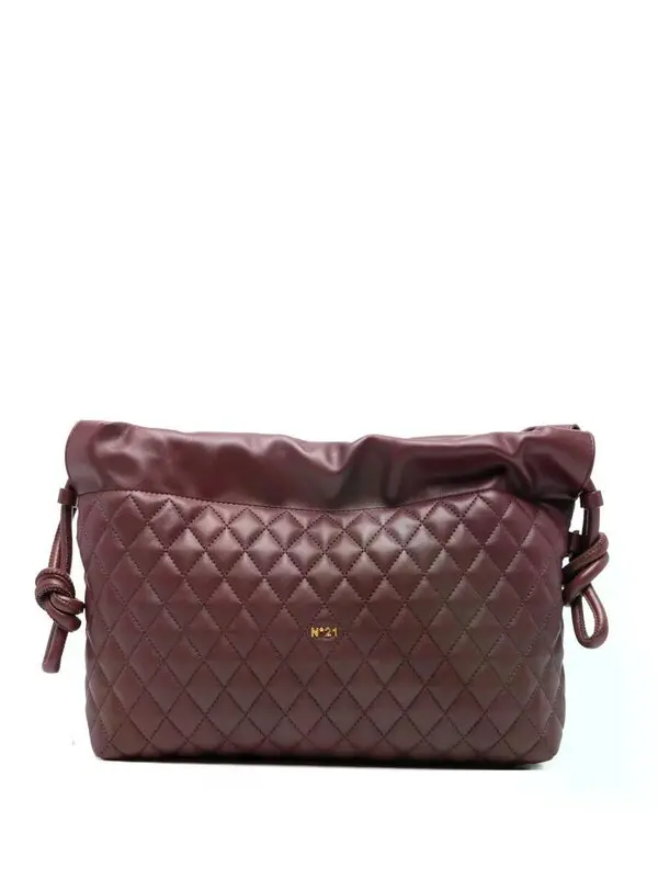 N°21 Eva Quilted Knot Clutch - Red