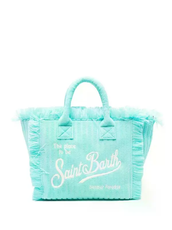 MC2 SAINT BARTH Colette Sponge Fringe-detail Tote Bag - Blue
