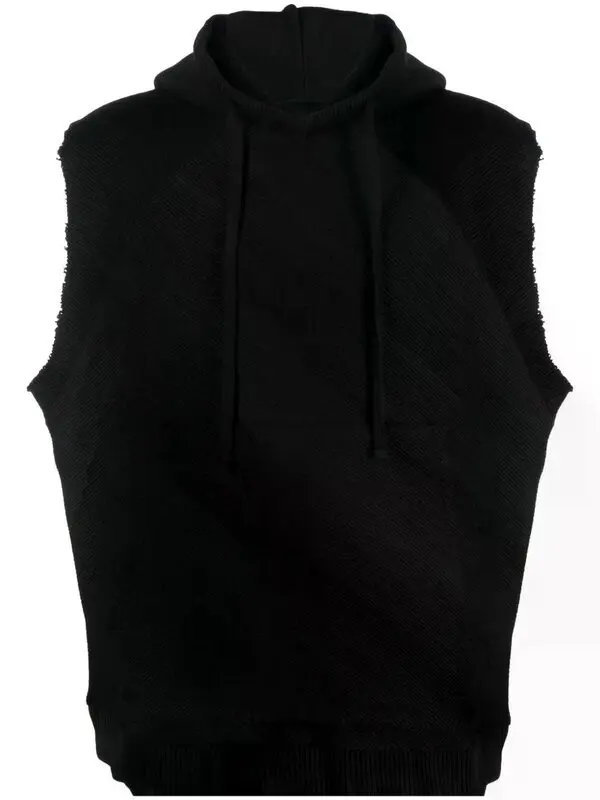 THOM KROM Sleeveless Ribbed-knit Hoodie