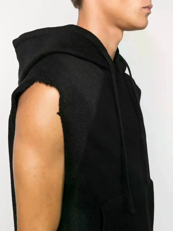 THOM KROM Sleeveless Ribbed-knit Hoodie